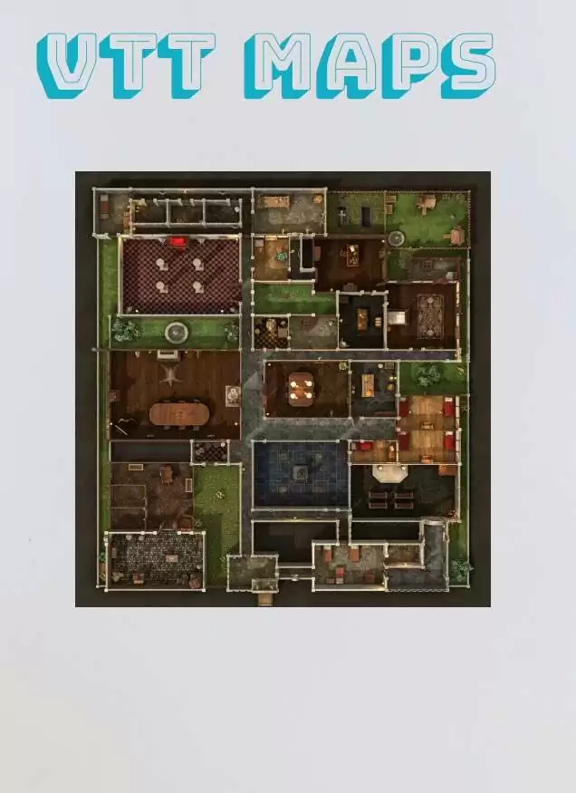 VTT Map: A Very Large Estate - In Character Adventures | DriveThruRPG