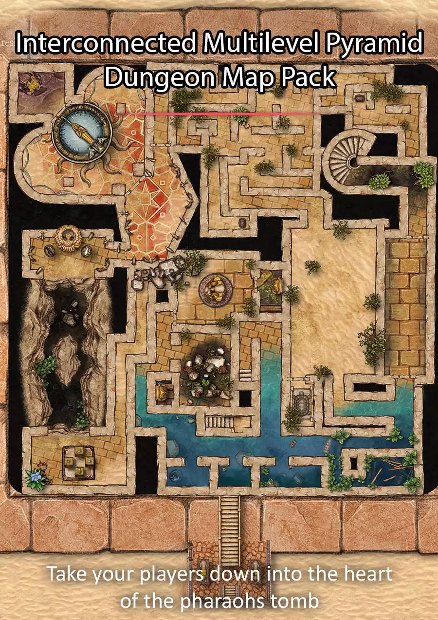 Massive Interconnected Pyramid Dungeon Battle Maps - NNinkovicGames ...