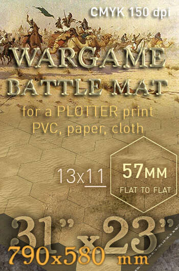 The Battlemat "Desert" (cc0616) 13x11 Hex57mm - Just Paper Battles ...
