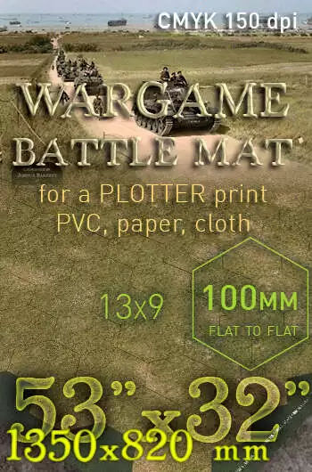 The Battlemat "Grass" (cc0146) 13x9 Hex100mm - Just Paper Battles ...