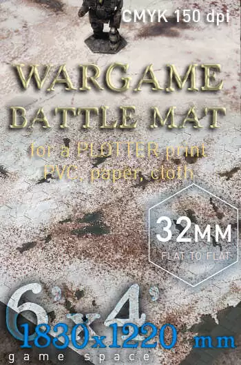 The Battlemat "Tundra" (bm0456) 6'x4' Hex32mm - Just Paper Battles ...