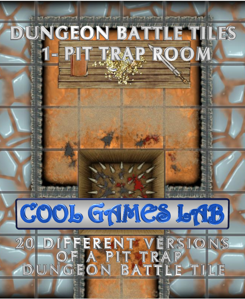 Dungeon Battle Tiles 1, Pit Trap Room - Cool Games Lab | DriveThruRPG