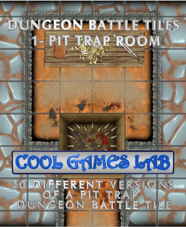 Dungeon Battle Tiles 1, Pit Trap Room - Cool Games Lab | DriveThruRPG