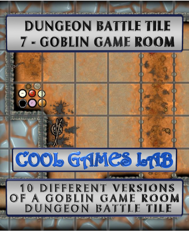 Dungeon Battle Tiles 7, Goblin Game Room - Cool Games Lab | DriveThruRPG