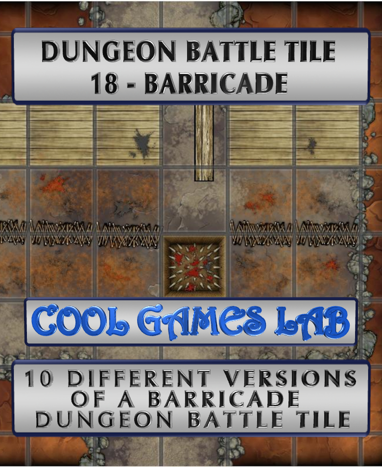 Dungeon Battle Tile 18, Barricade - Cool Games Lab | DriveThruRPG