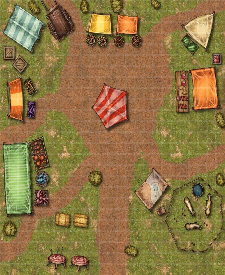 Medieval Market Map - k3rn | DriveThruRPG