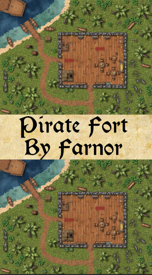 Small Pirate Fort - 2 Maps - Farnor | DriveThruRPG