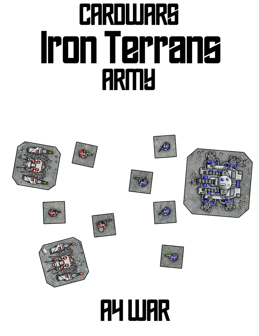 Top-Down Sci-Fi A4WAR Iron Terrans Army Battle Set Tokens - CARDWARS ...