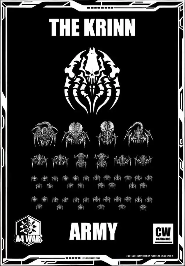 Top-Down Sci-Fi A4WAR The Krinn Army Battle Set Tokens - CARDWARS ...