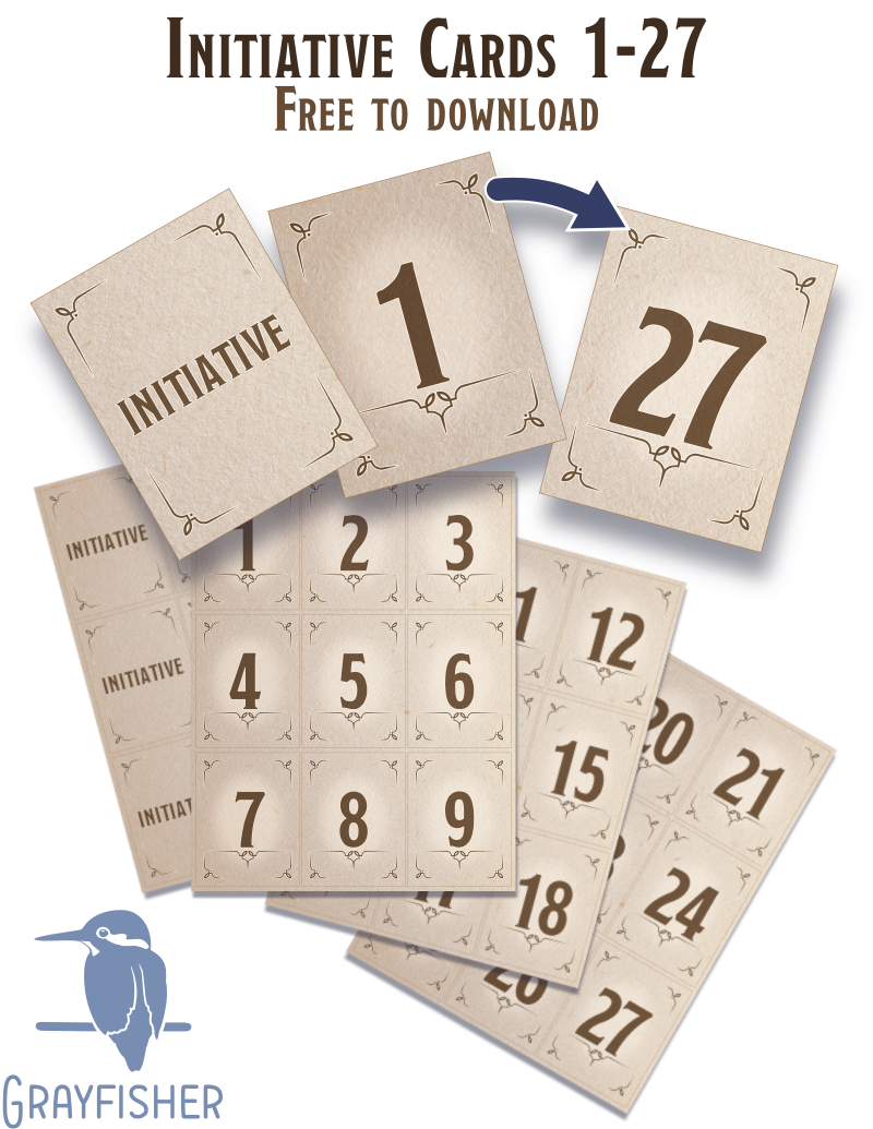 Initiative Cards 1-27 - Grayfisher | DriveThruRPG