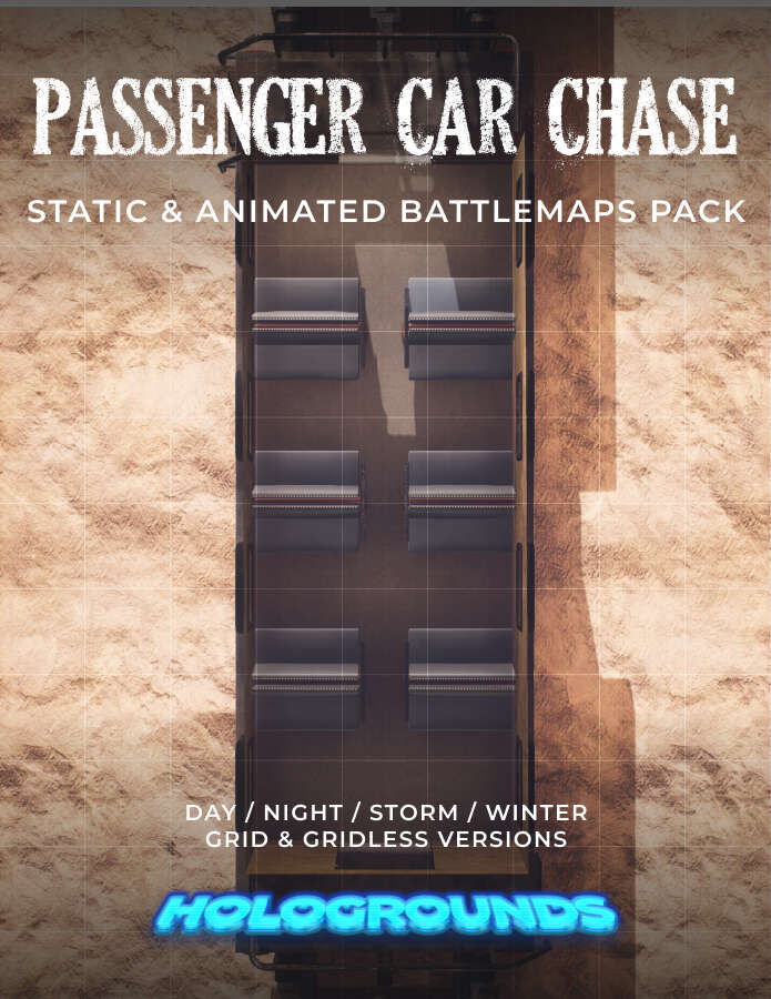 Passenger Car Chase Static & Animated Battlemaps Pack (4 variants ...