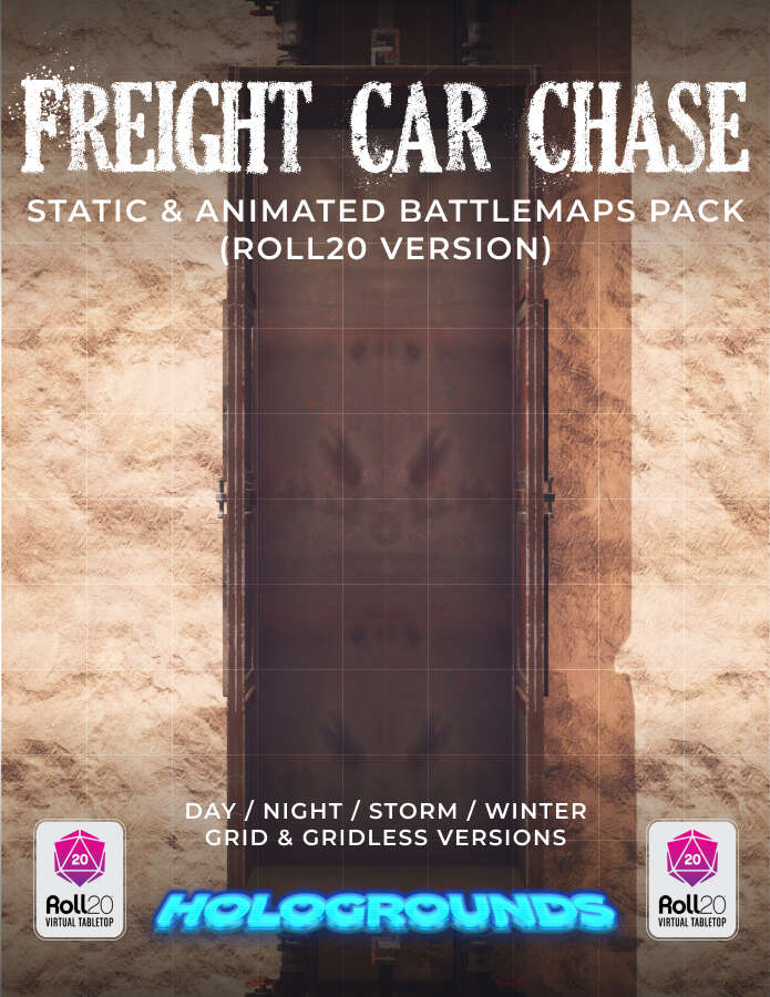 Freight Car Chase Static & Animated Battlemaps Pack (4 variants ...