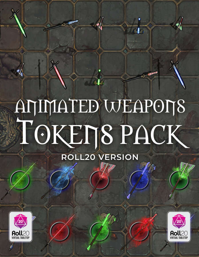 Animated Weapons Animated Tokens Pack (36 tokens) | Roll20 ...