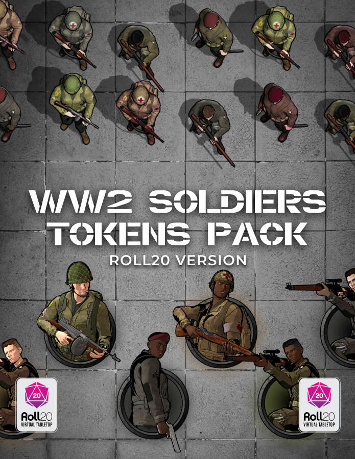 WW2 Soldiers Animated Tokens Pack (36 tokens) | Roll20 - HoloGrounds ...