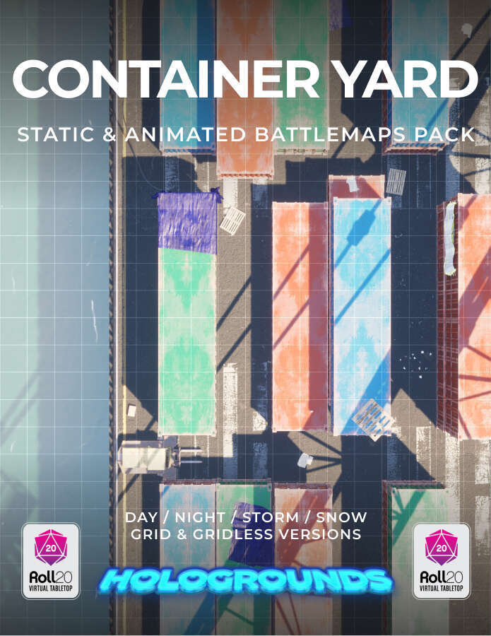 Container Yard Static & Animated Battlemaps Pack (4 variants) | Roll20 ...