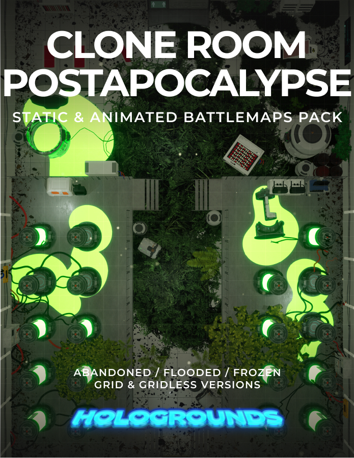 Clone Room Postapocalypse Static & Animated Battlemaps Pack (6 variants ...