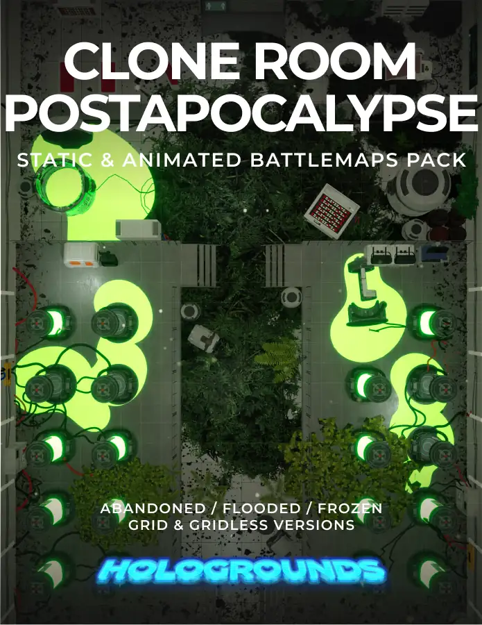 Clone Room Postapocalypse Static & Animated Battlemaps Pack (6 variants ...