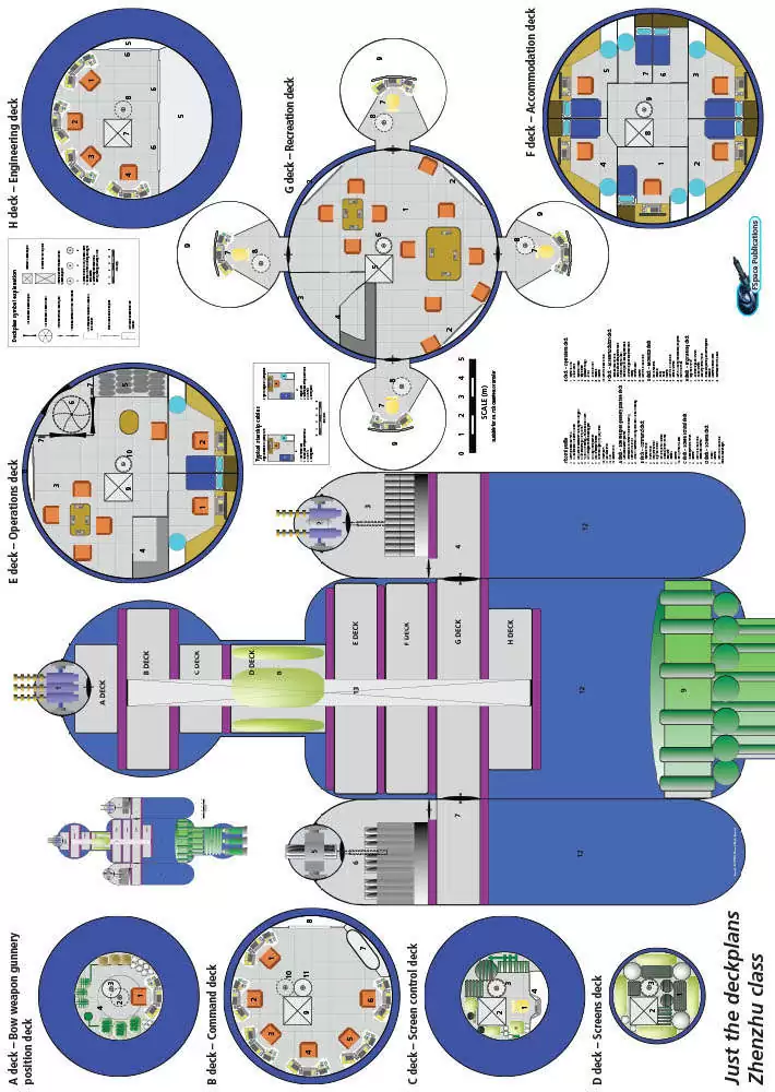 Zhenzhu class gunship ship plans sheet - FSpace Publications | Tabletop ...