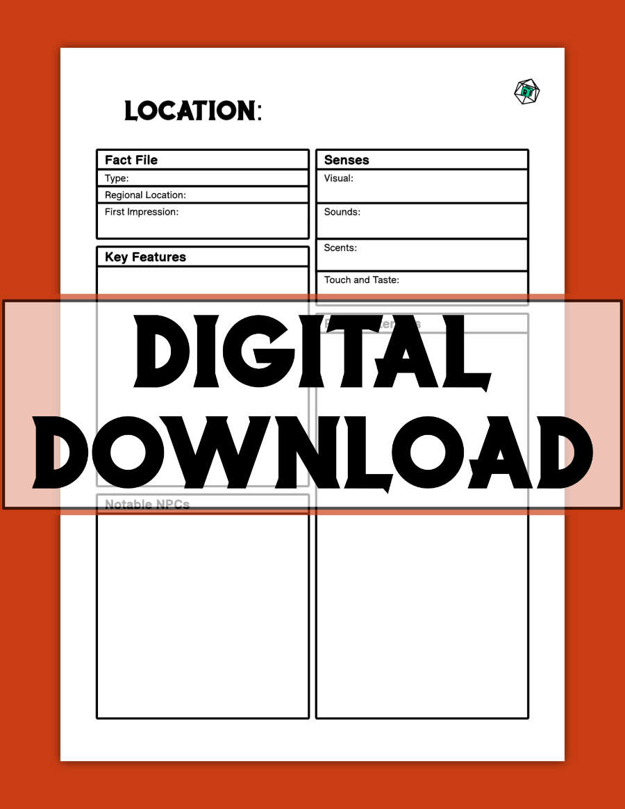 TTRPG Location Notes Sheet - Game Master Planning Aide - Rolerunner ...