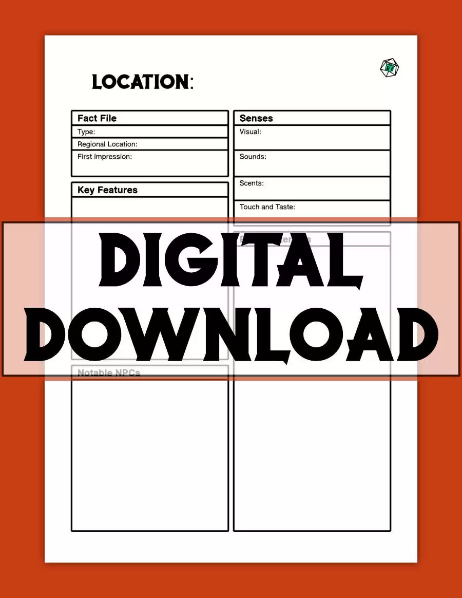 TTRPG Location Notes Sheet - Game Master Planning Aide - Rolerunner ...