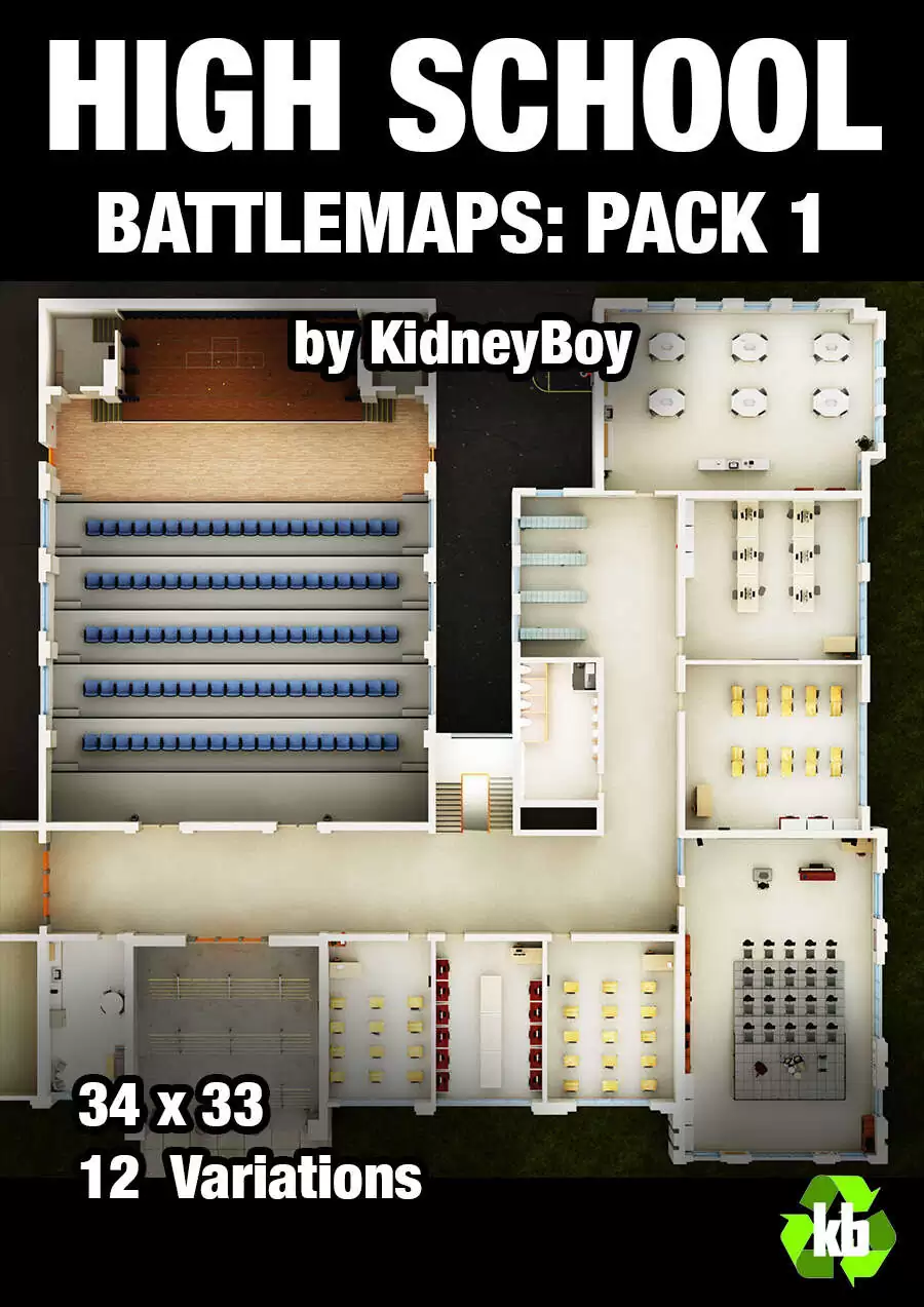 High School Battlemaps: Pack 1 - KidneyBoy | DriveThruRPG