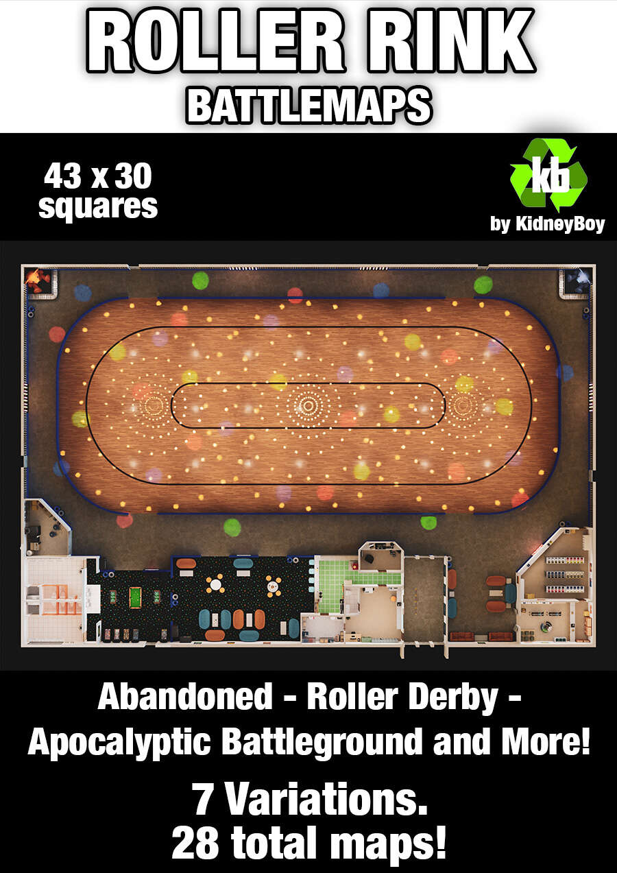 Roller Rink Battlemaps - KidneyBoy | DriveThruRPG