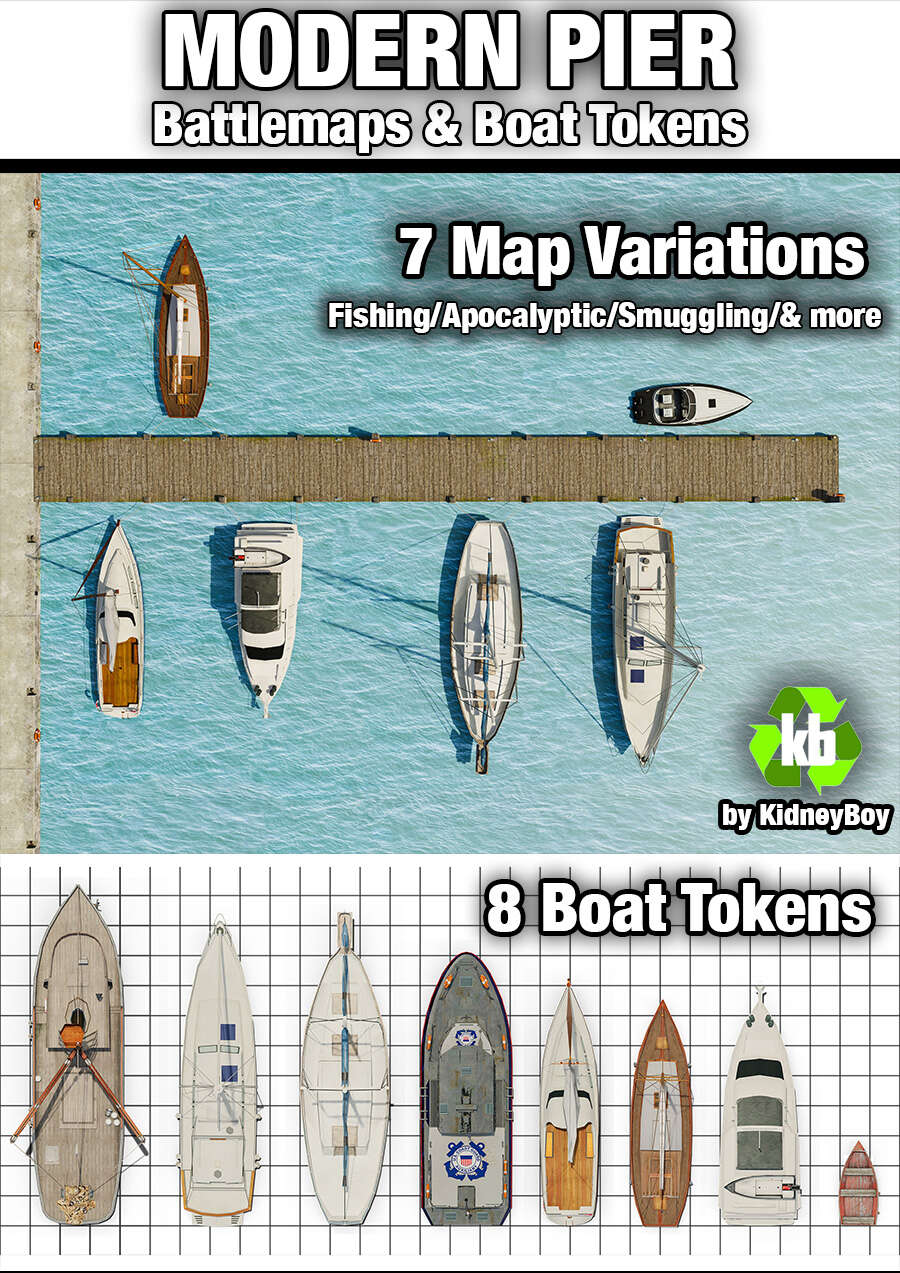 Modern Pier Battlemaps - KidneyBoy | DriveThruRPG