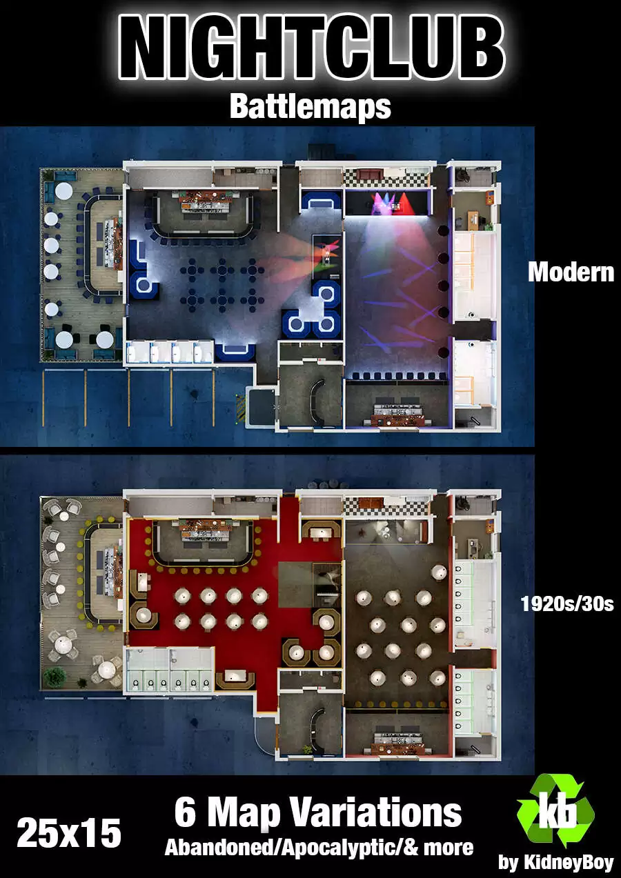 Nightclub Battlemaps - KidneyBoy | DriveThruRPG