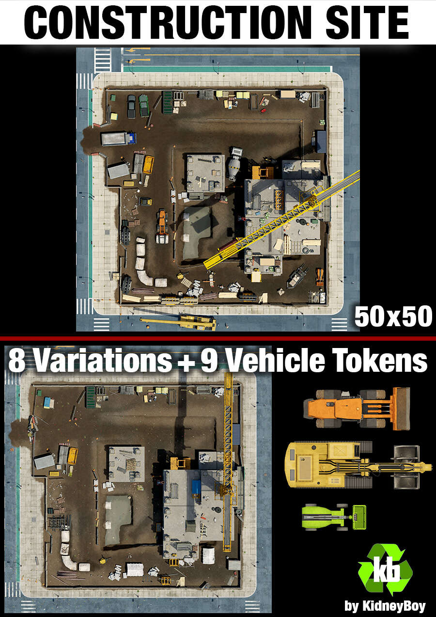 Construction Site Battlemaps - KidneyBoy | DriveThruRPG