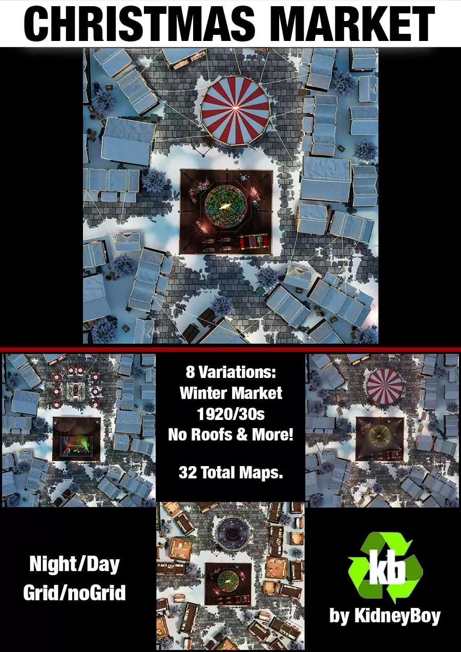 Christmas Market Battlemaps - KidneyBoy | DriveThruRPG