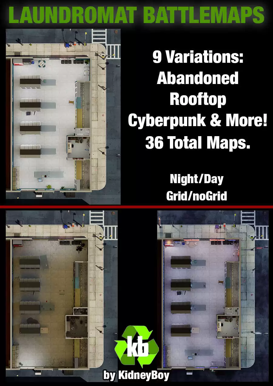 Laundromat Battlemaps - KidneyBoy | DriveThruRPG