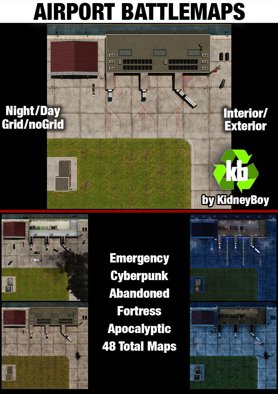 Airport Battlemaps - KidneyBoy | DriveThruRPG