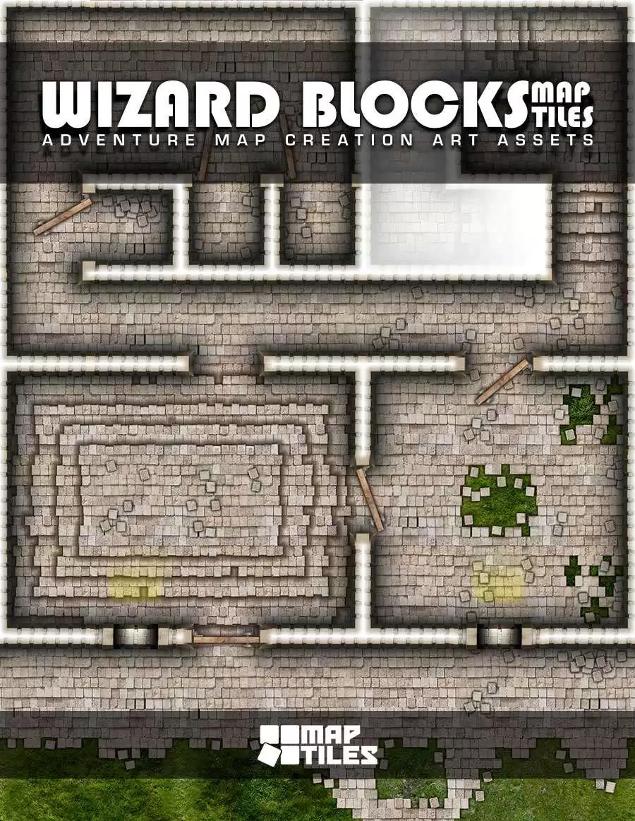 Wizard Blocks Map Tiles - WyldFurr | Map Tile Packs | DriveThruRPG