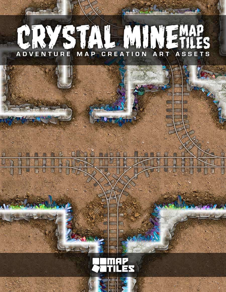 Crystal Mine Map Tiles - WyldFurr | Map Tile Packs | DriveThruRPG