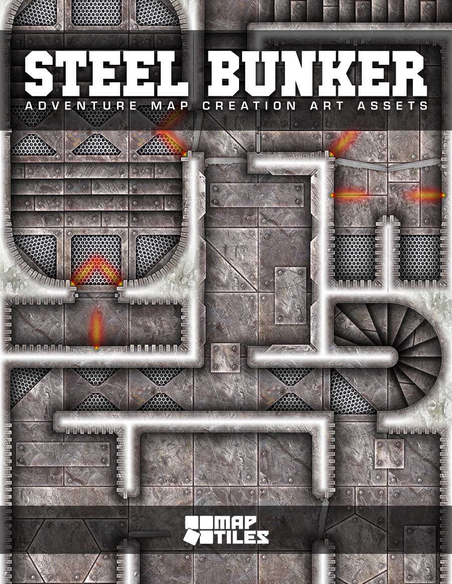 Steel Bunker Map Tiles - WyldFurr | Map Tile Packs | DriveThruRPG