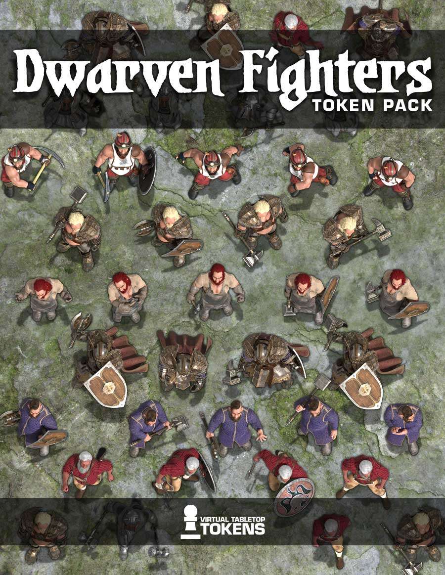 Dwarven Fighters Token Pack - WyldFurr | Game Tokens | DriveThruRPG