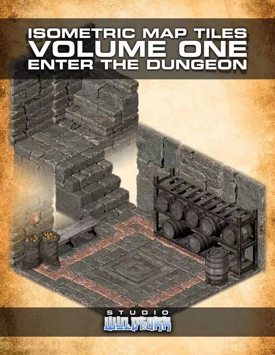 Isometric Map Tiles - Volume 1: Enter the Dungeon - WyldFurr | Map Tile Packs | DriveThruRPG