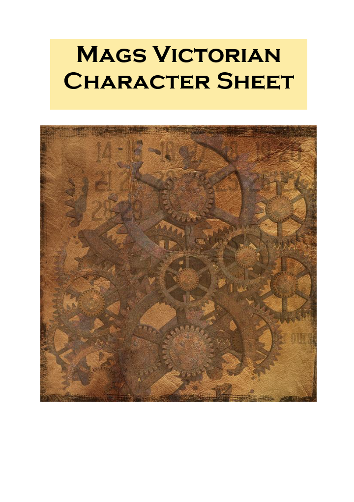 MAGS Victorian Character Sheets - Game Mechanics Press | DriveThruRPG