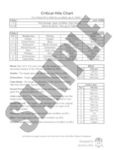 Critical Charts - The Erasmas Expeditions | DriveThruRPG