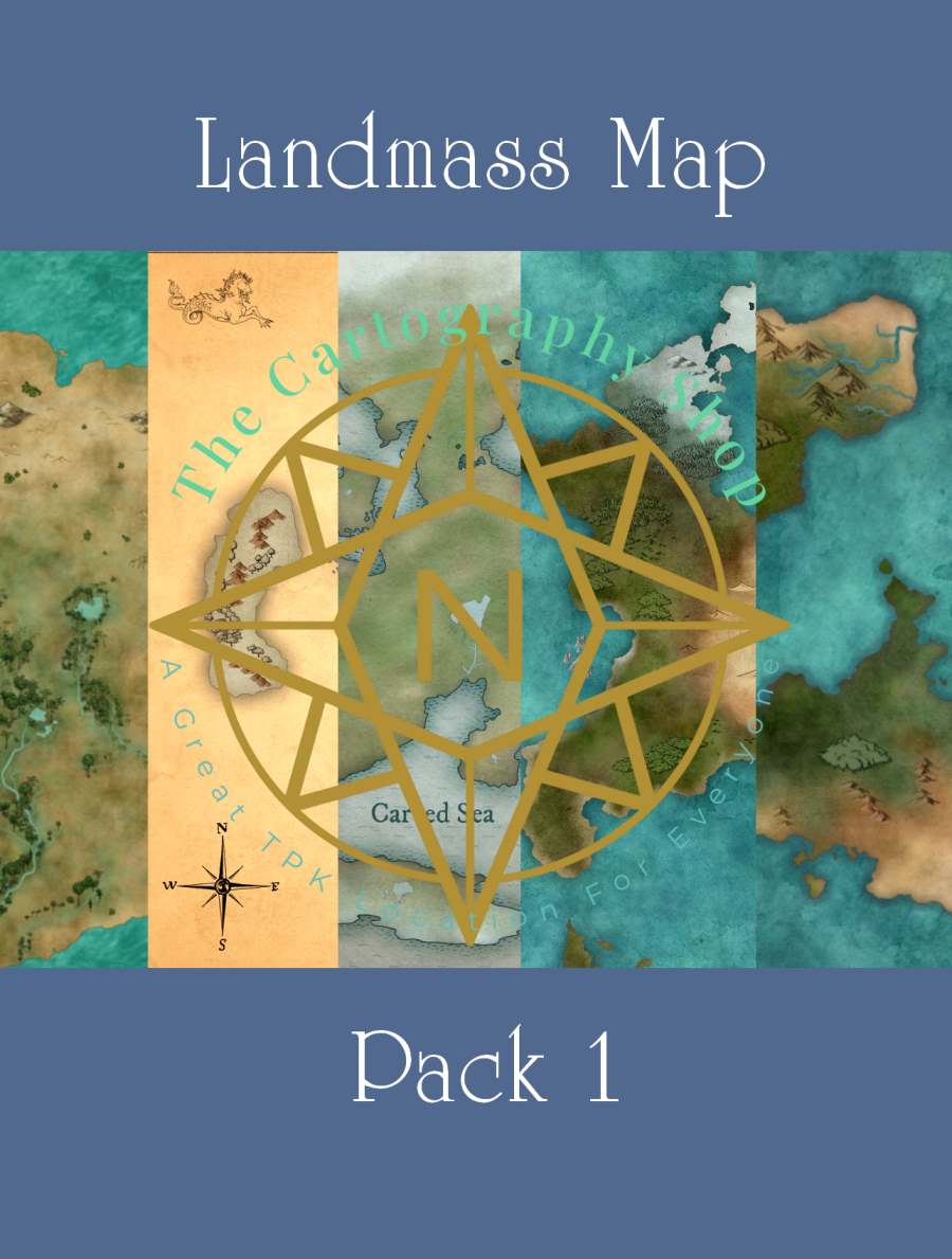 Landmass Map Pack #1 - The Cartography Shop | DriveThruRPG