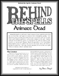 Behind the Spells: Animate Dead - Tricky Owlbear Publishing | DriveThruRPG