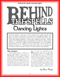Behind the Spells: Dancing Lights - Tricky Owlbear Publishing ...