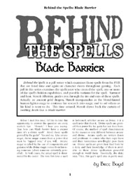 Behind the Spells: Blade Barrier - Tricky Owlbear Publishing | DriveThruRPG