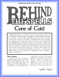 Behind the Spells: Cone of Cold - Tricky Owlbear Publishing | DriveThruRPG