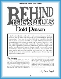 Behind the Spells: Hold Person - Tricky Owlbear Publishing | DriveThruRPG