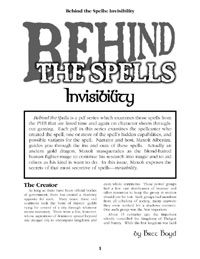 Behind the Spells: Invisibility - Tricky Owlbear Publishing | DriveThruRPG