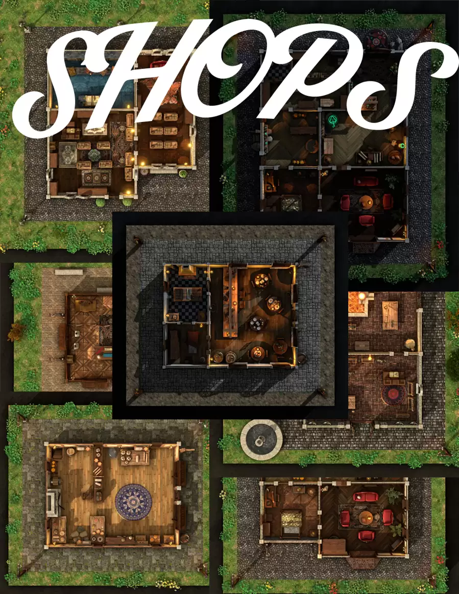 Simple Shops map pack - MidKnight | DriveThruRPG