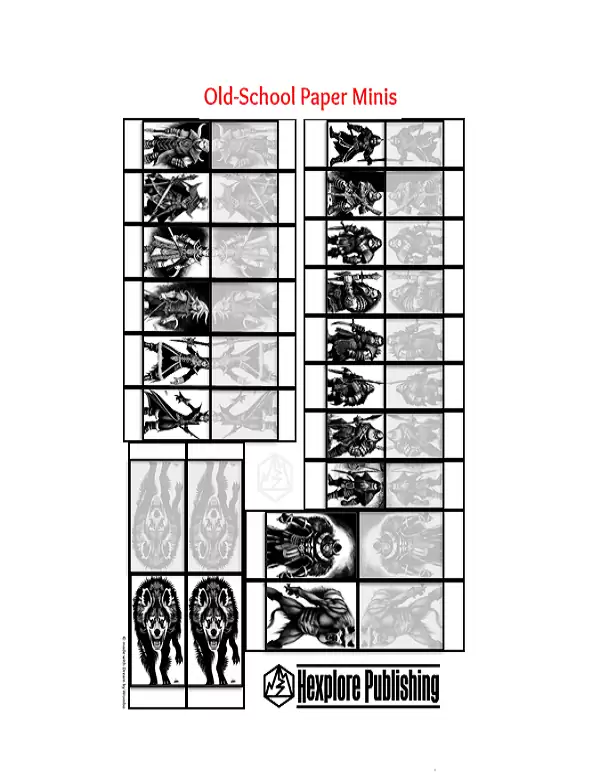 Old-School Paper Minis vol.1 - Hexplore Publishing | DriveThruRPG