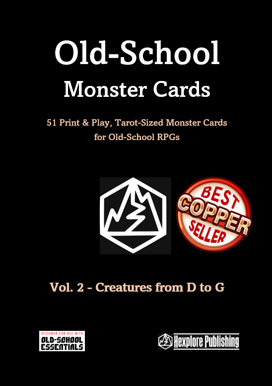 Old-School Monster Cards Vol. 2 - | D to G | - 51 Print & Play, Tarot ...