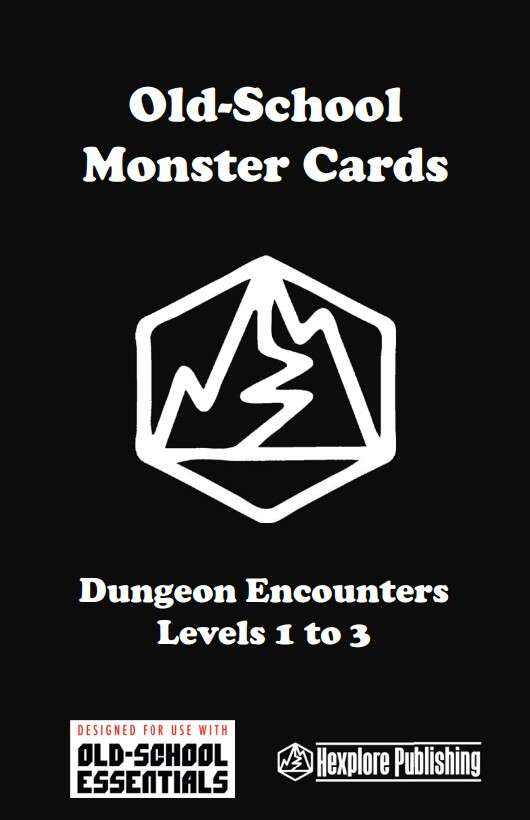 Old-School Monster Cards - Dungeon Encounters Levels 1 to 3 - Hexplore Publishing | DriveThruRPG
